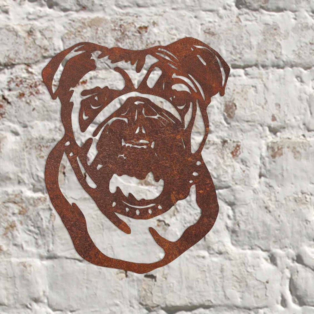 Rustic Metal Bulldog Wall Art Sculpture - Bespoke Handmade Gift - Etsy