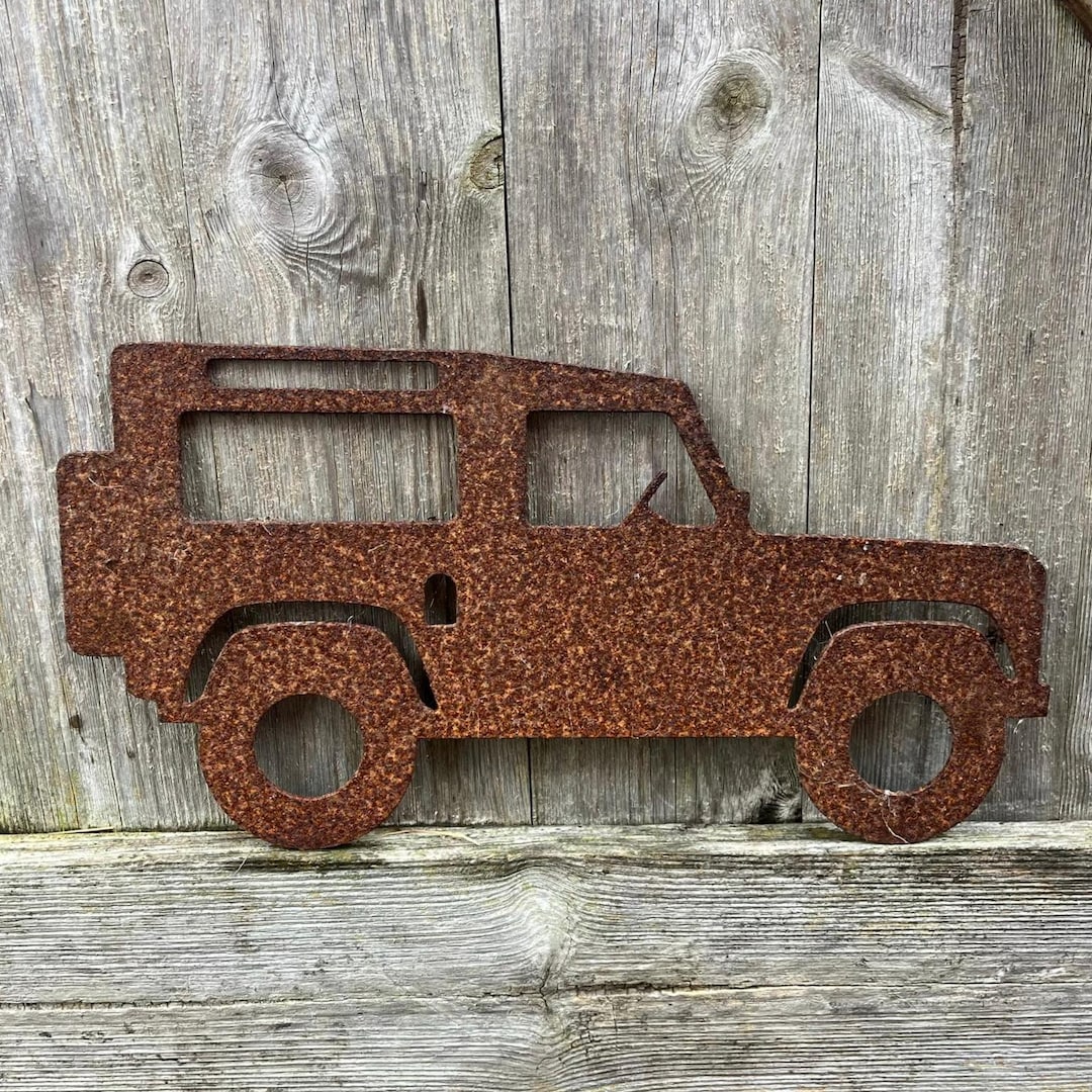 Rustic Metal Land Rover Defender Wall Art Sculpture Bespoke Handmade ...