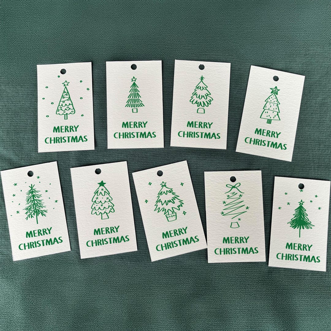 Christmas Tree Gift Tags - Printable Festive Tags (digital PDF) - Etsy