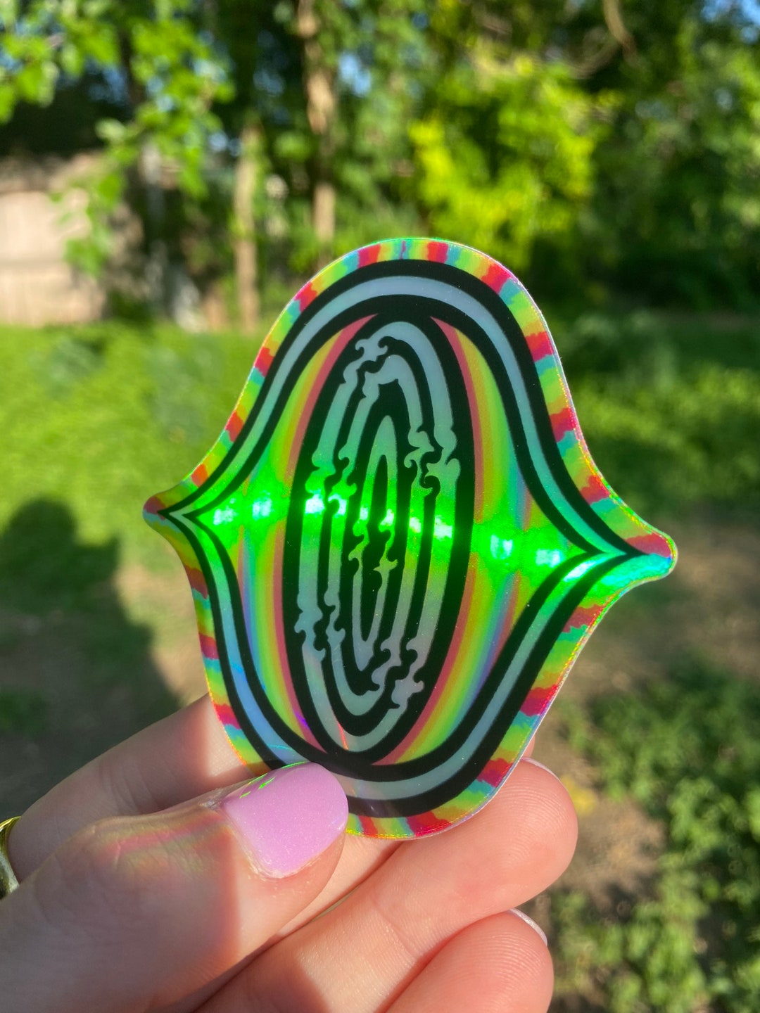 Holographic Rainbow Rush Stickers | Hippie Sticker | for Laptop Hydro ...