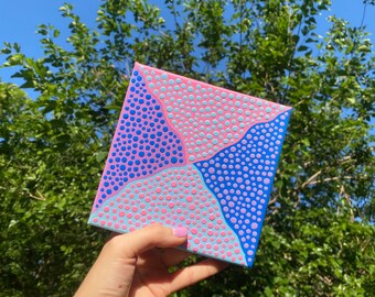 In the Middle Painting Polka Dot Mini Art Psychedelic Trippy Rainbow ...