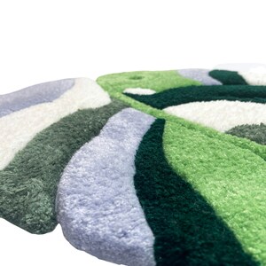 Variegated Monstera Leaf Rug, Tropical Leaf Mat, Plant Rug, Custom ...
