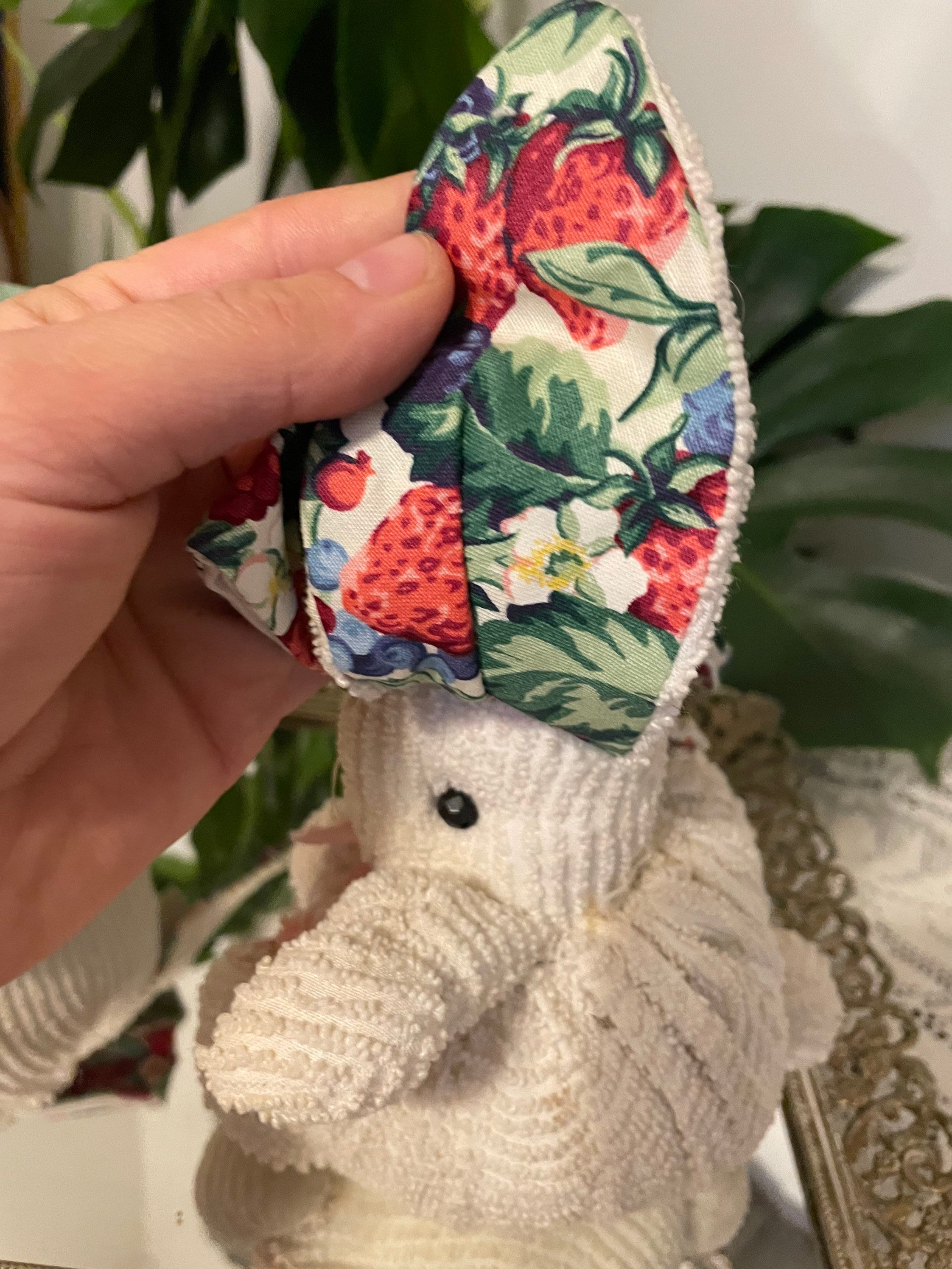 Vintage Set of 2 Handmade Upcycled Chenille Bedspread Bunny Rabbit ...