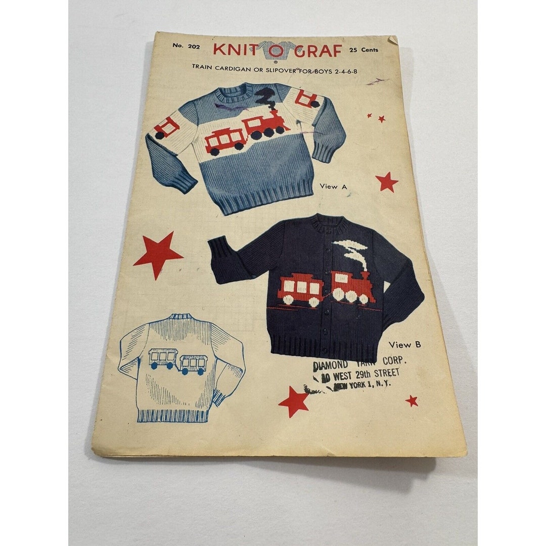 Knitting PATTERN Baby Boy Toddler Clothing Vintage Style Train Cardigan ...