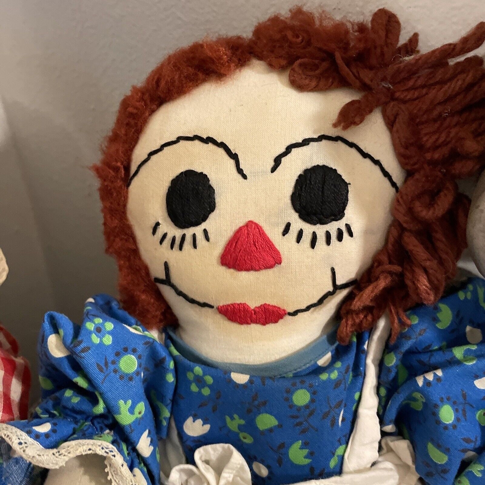 Vintage Antique Large Raggedy Ann and Andy P 20 Cloth Doll Hand Made ...