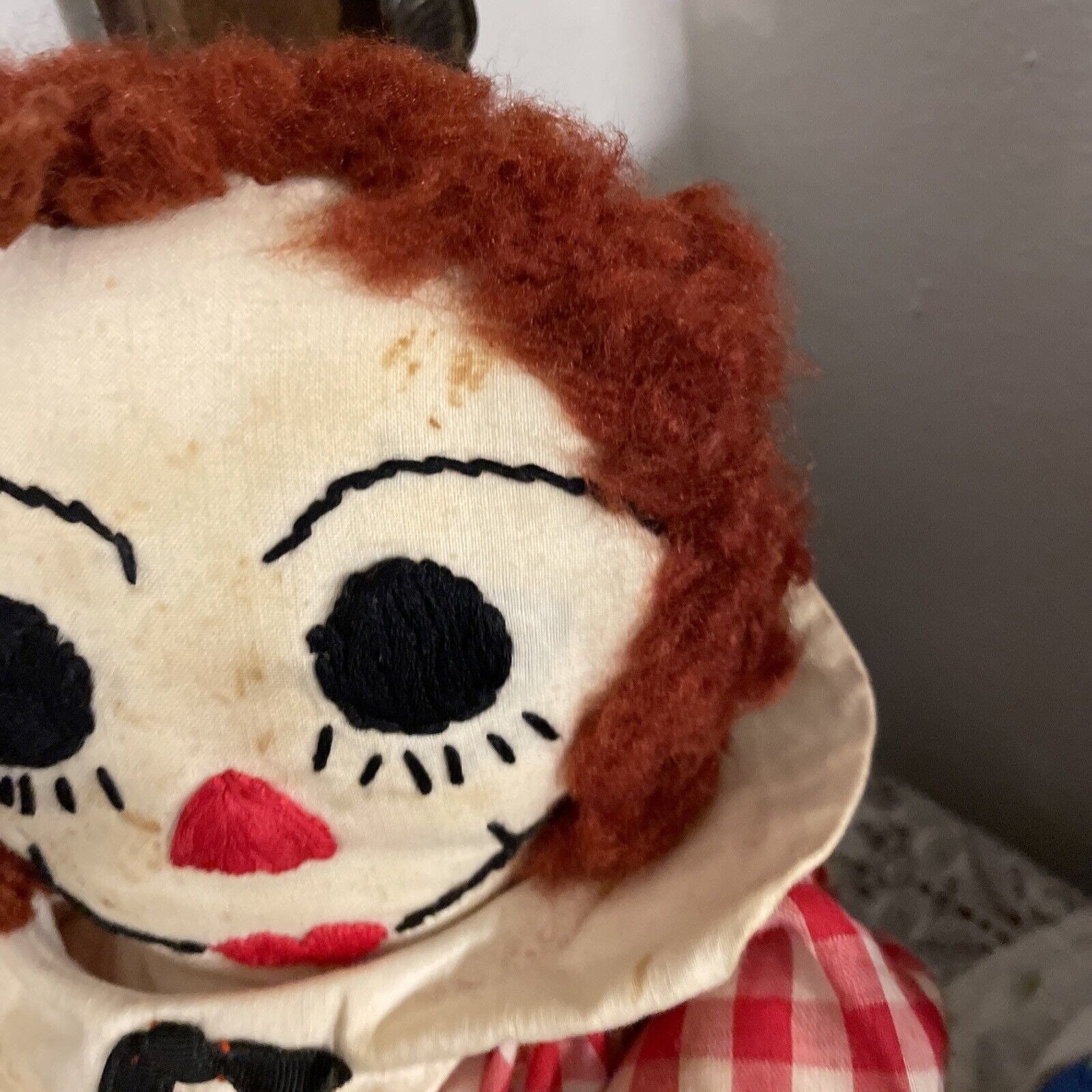 Vintage Antique Large Raggedy Ann and Andy P 20 Cloth Doll Hand Made ...