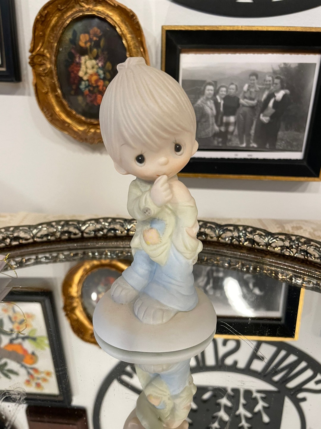 Vintage ENESCO Precious Moments Figurine E-1373 Smile God Loves You ...