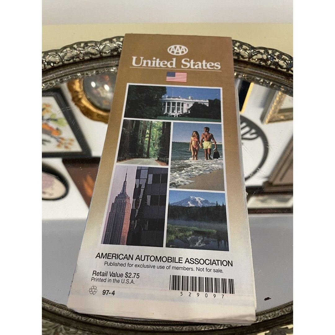 Vtg 1990s UNITED STATES AAA Road Map Travel Tips Alaska & Hawaii ...