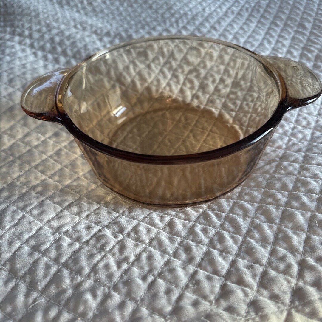 Corning Pyrex Vision Amber 1.0 Quart Vintage Casserole 1174 Double ...
