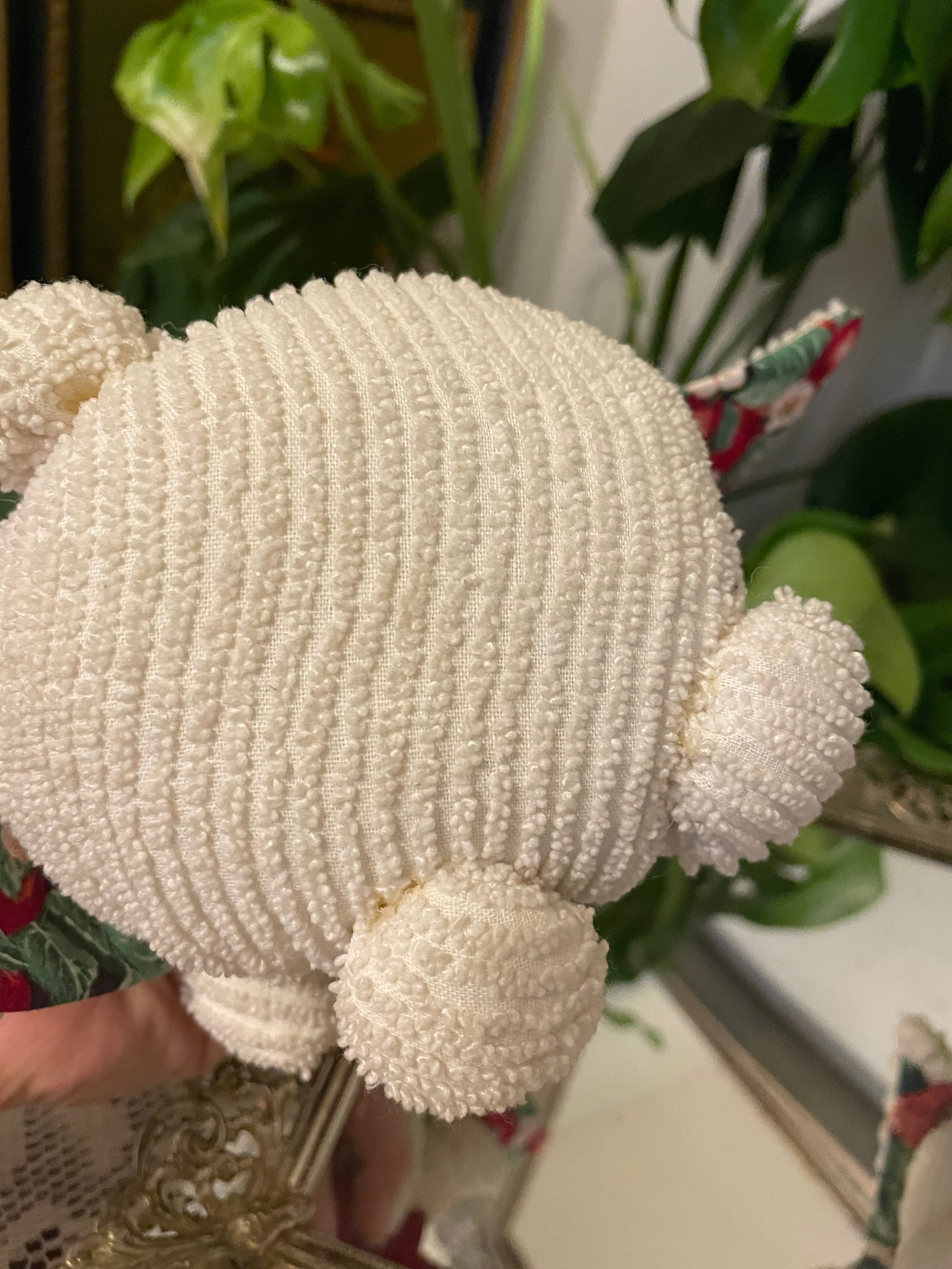 Vintage Set of 2 Handmade Upcycled Chenille Bedspread Bunny Rabbit ...