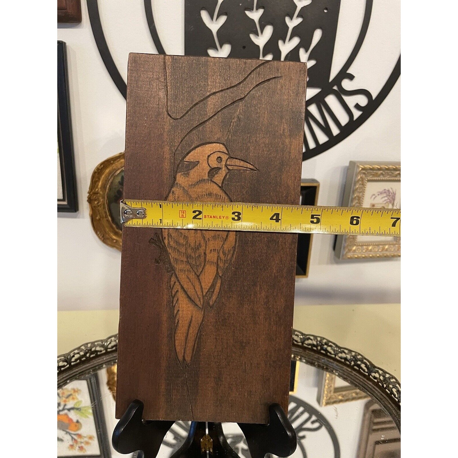 Vtg Wood Panel Tree Woodpecker Folk Art Wall Decor Birds OAK - Etsy