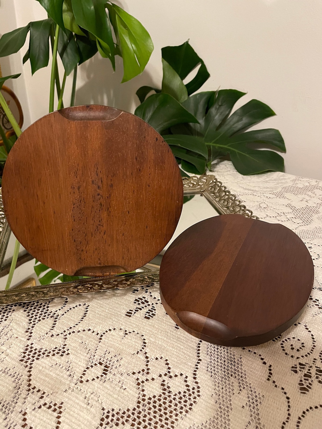 Vintage Japanese Wooden Mid Century Trivets Set of 2 Beautiful Wood ...