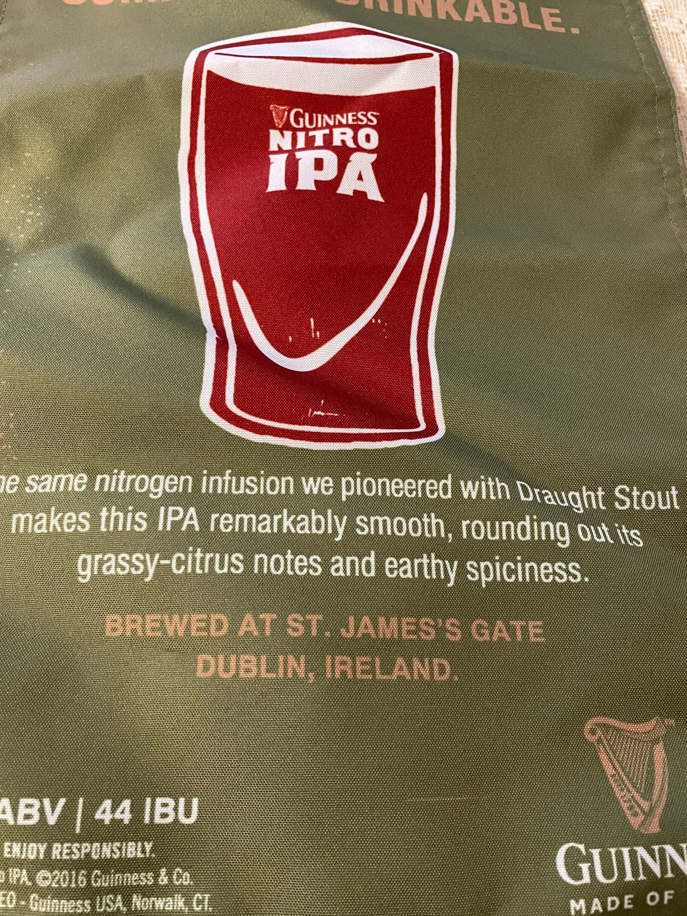 Guinness Draught Beer Flag Banner Pub Bar Advertising Guiness Nitro IPA ...