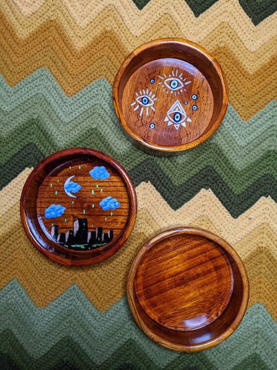 Bowls Custom Hand painted Wooden Bowl Dining & Serving Home & Living ...