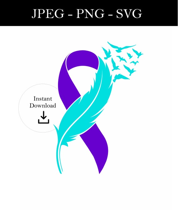 Suicide Awareness Ribbon JPG PNG & SVG instant Download - Etsy Australia