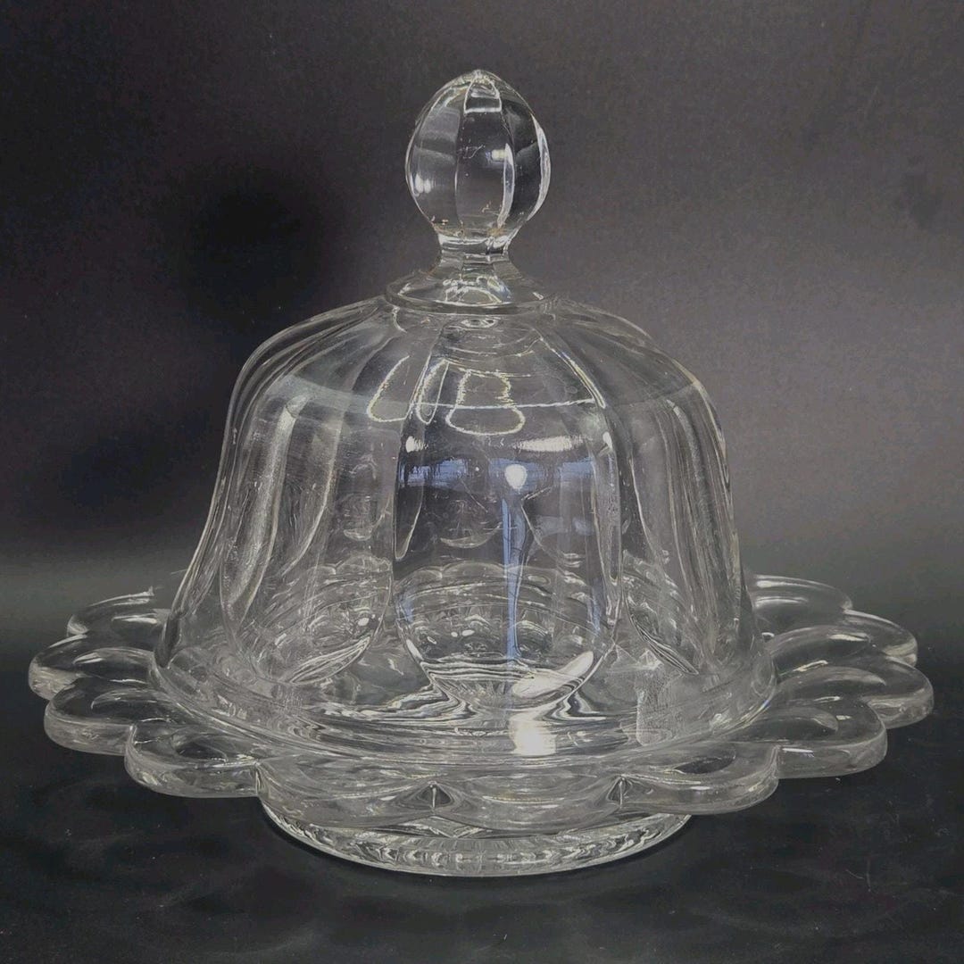 A. H.heisey Covered Butter Cheese Dish in the "peerless" Pattern ...