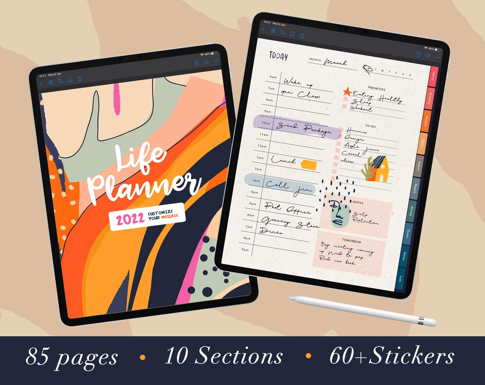 UNDATED DIGITAL PLANNER 10 Sections Multi Layout/color Page - Etsy