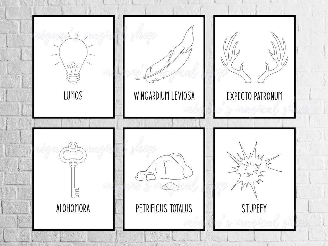 Digital: Set of 12 Wizard Spells Posters - Etsy