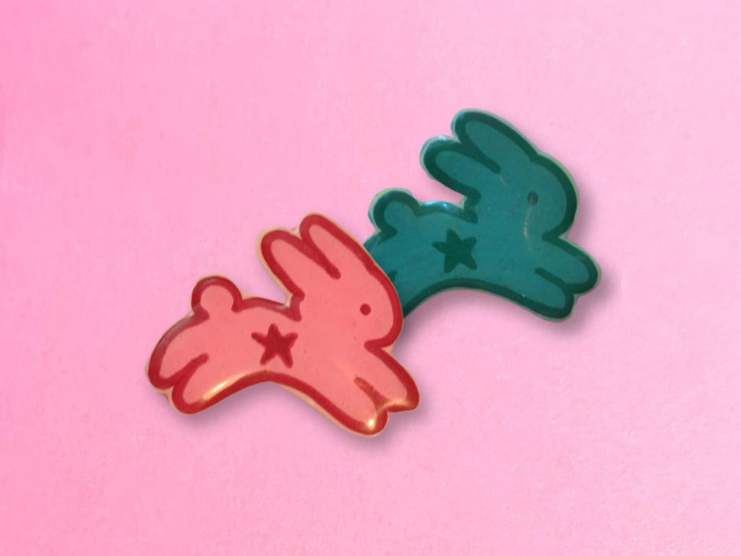 Handmade Bunny Pin – Cute Rabbit Lapel Pin, Kawaii Animal Enamel Brooch ...