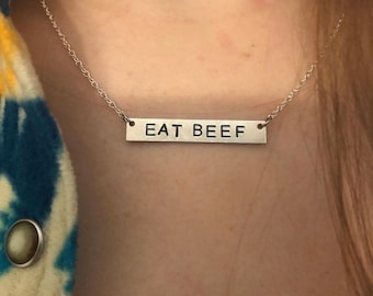 Eat Beef Necklace - Etsy
