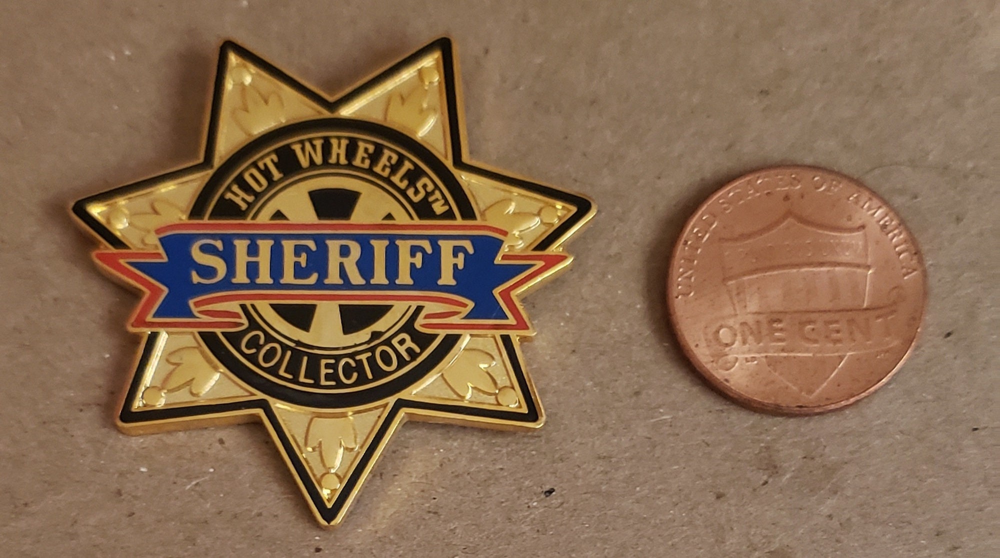 Hot Wheels Official Collector 7 Point Sheriff Star Lapel Pin Etsy