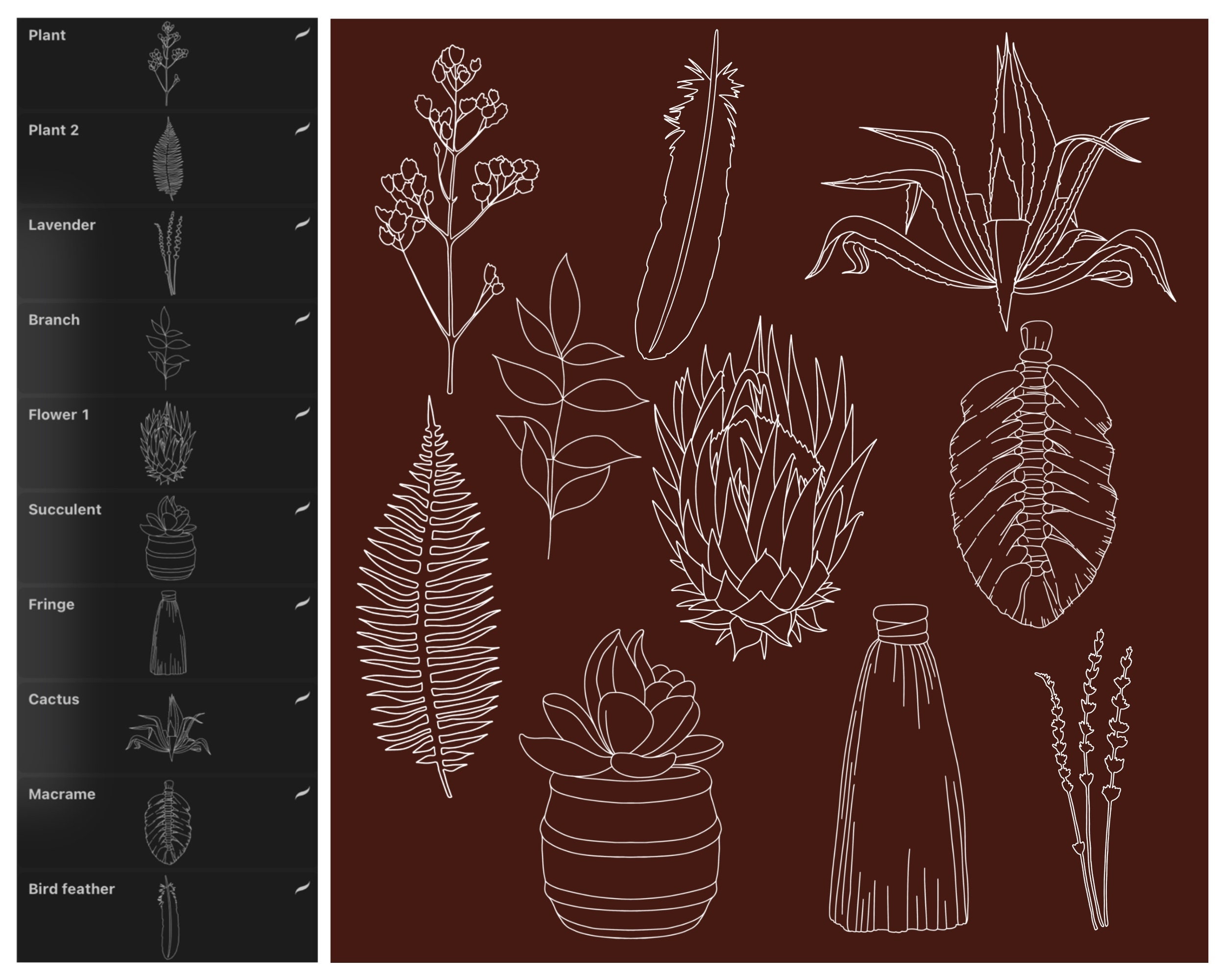 Boho Brushes, Texture Stamp Procreate, Boho Procreate, Bohemian ...