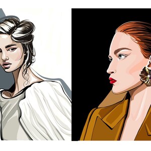 Women Custom Fashion Portrait MADE TO ORDER, Fashion Portrait From ...