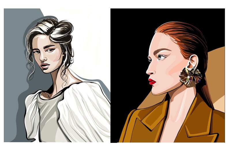 Women Custom Fashion Portrait MADE TO ORDER, Fashion Portrait From ...