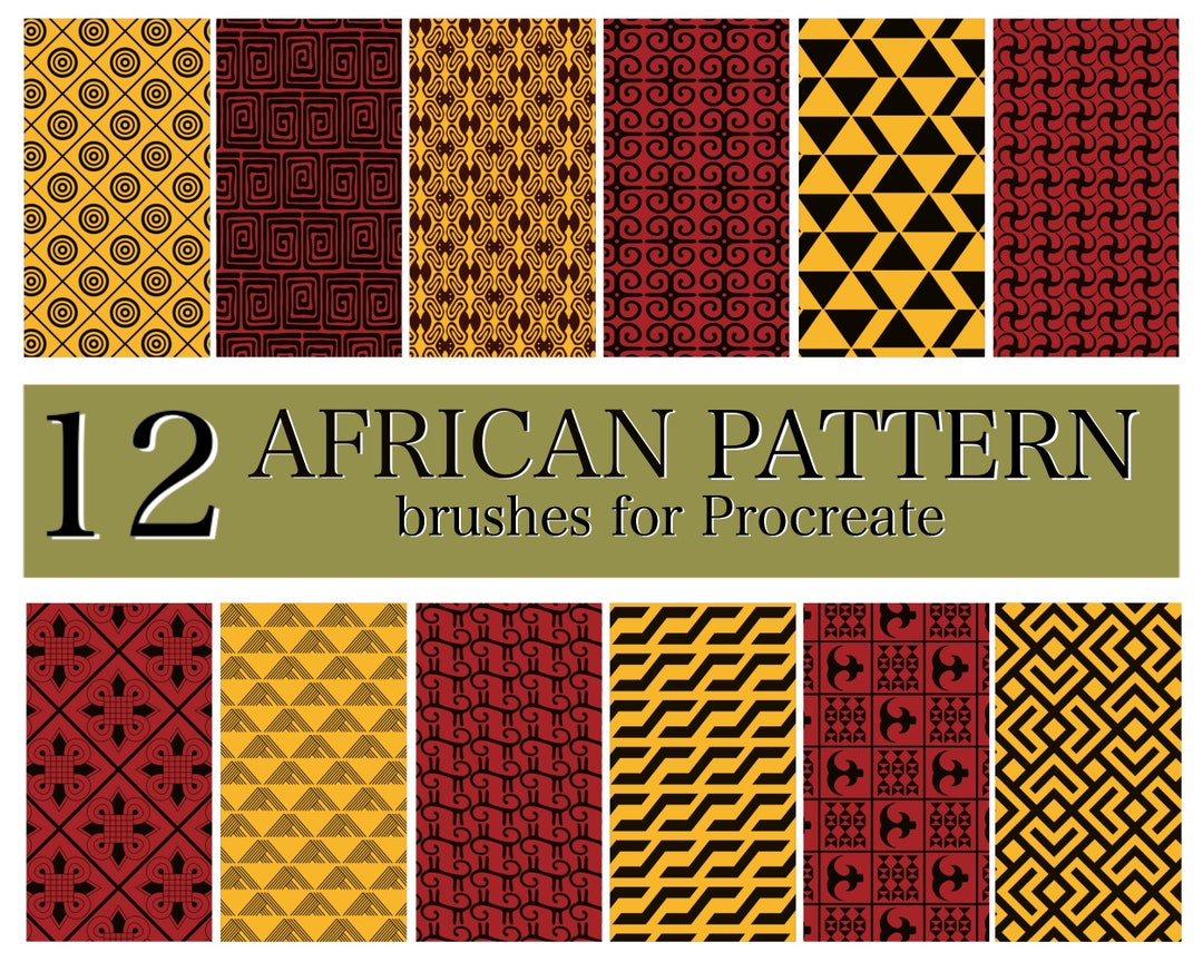 African Pattern Brushes for Procreate, Ethnic Ornaments (digital ...