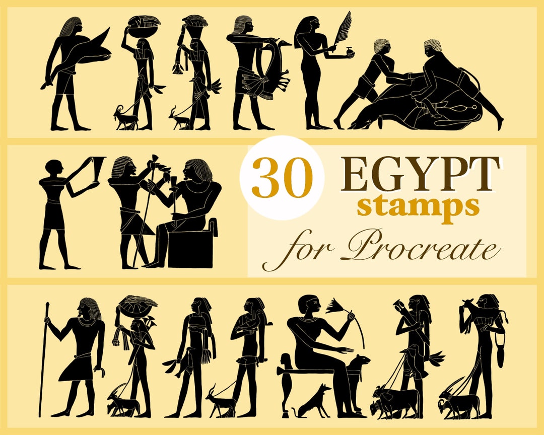 Egypt Stamps Procreate, Egiptian Hieroglyphs for Ipad, Egypt Silhouette ...