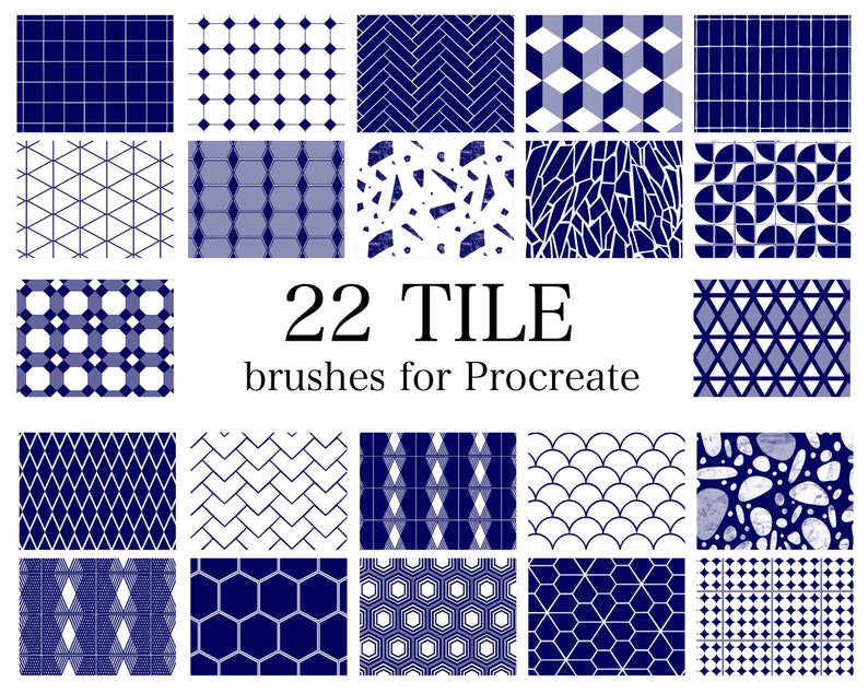 Tile Brushes Procreate, Interior Pattern Brushes, Tile Texture ...