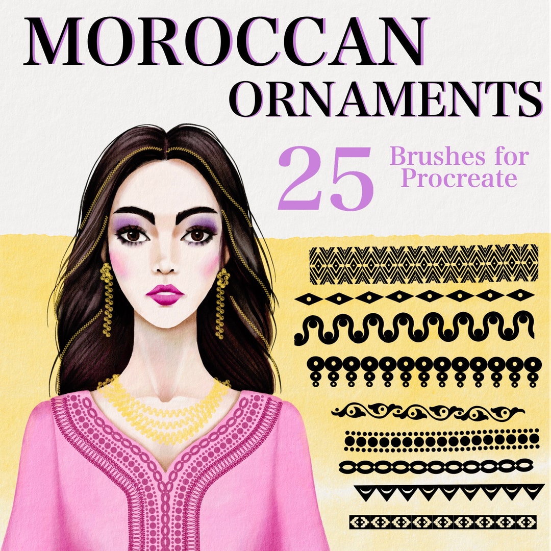 Moroccan Brushes Procreate Moroccan Ornaments iPad African Brushes Procreate Dress Drawing iPad ...