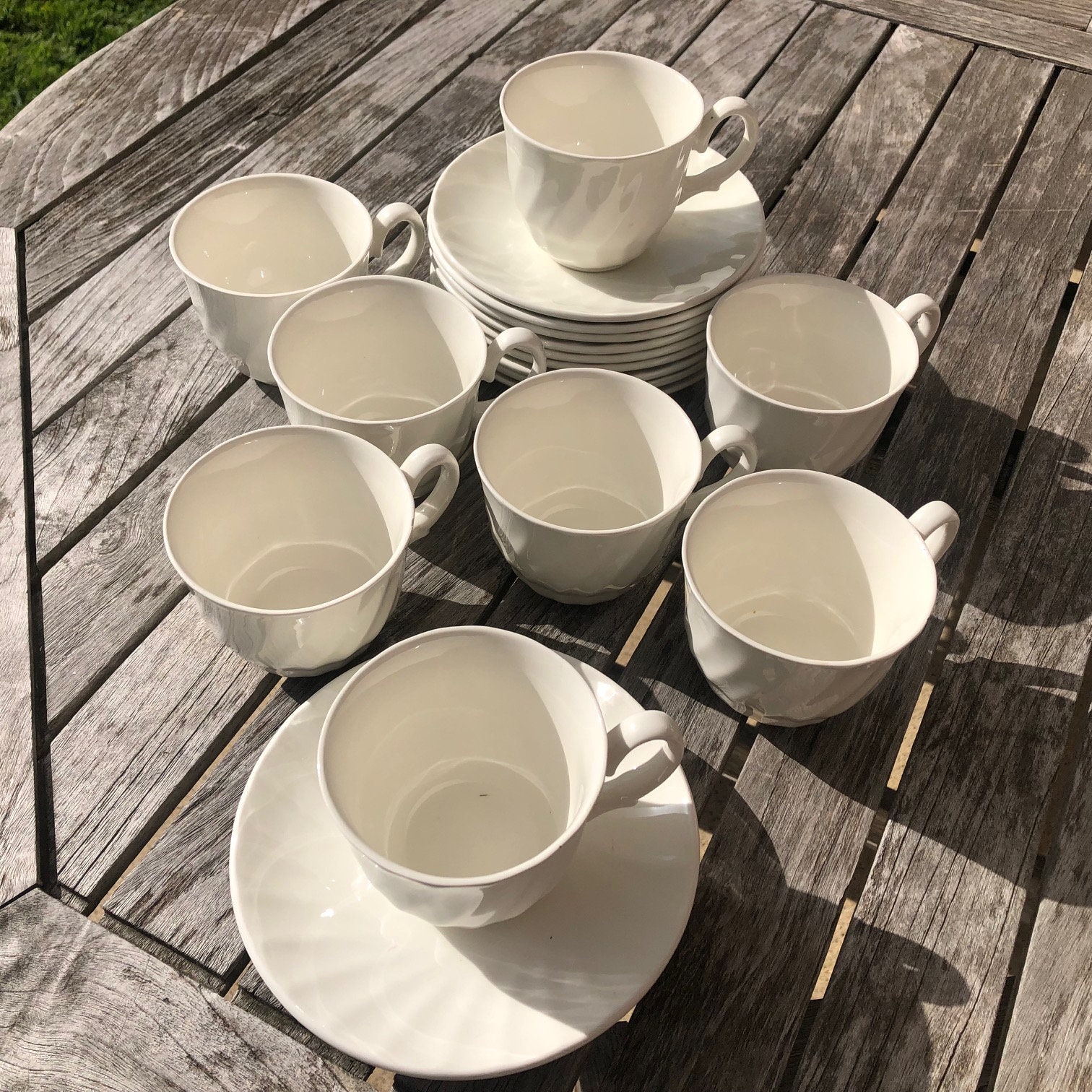 CUPS AND SAUCERS Royal Tudor White Grindley of Stoke Swirl - Etsy