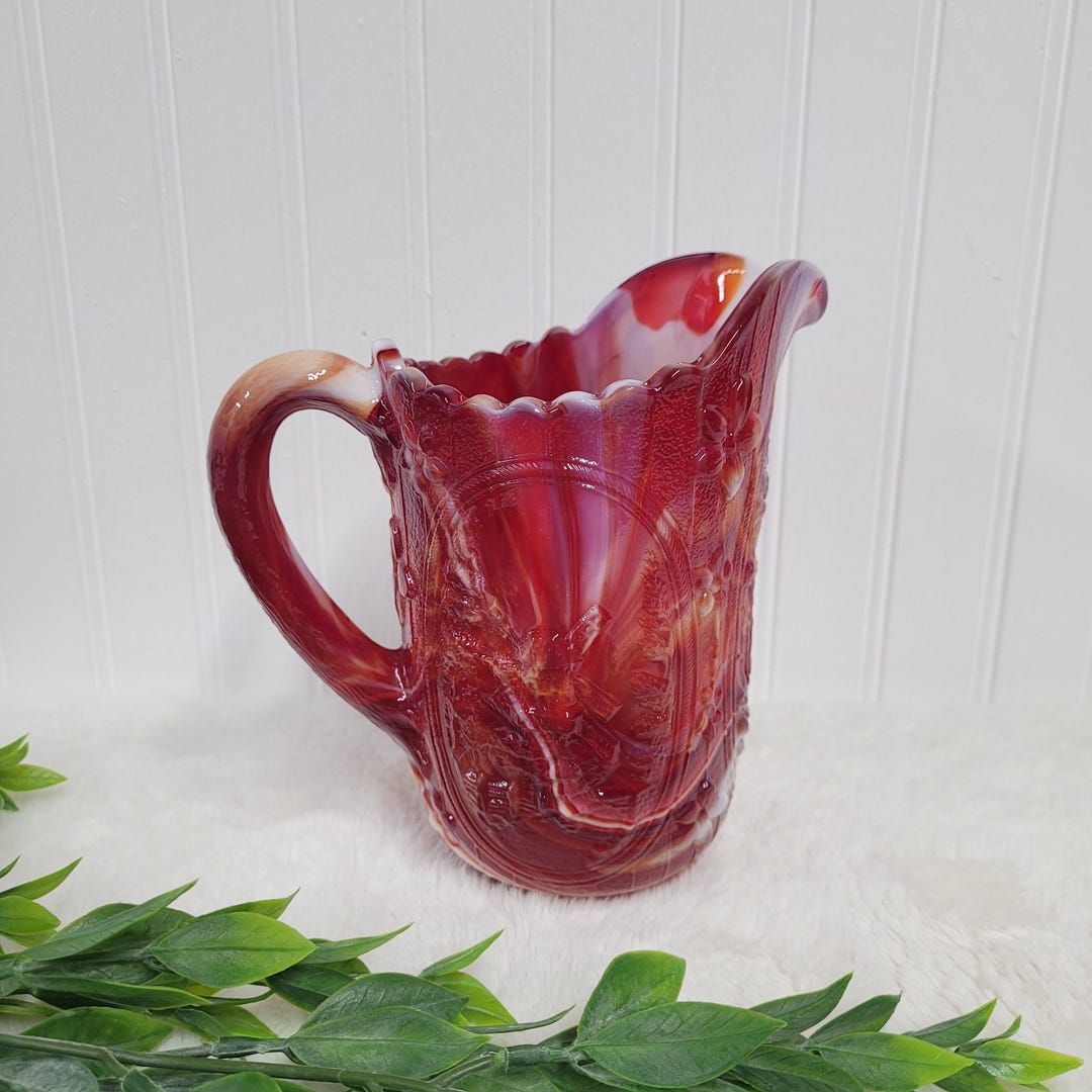 Imperial Red Slag Glass Pitcher - Etsy