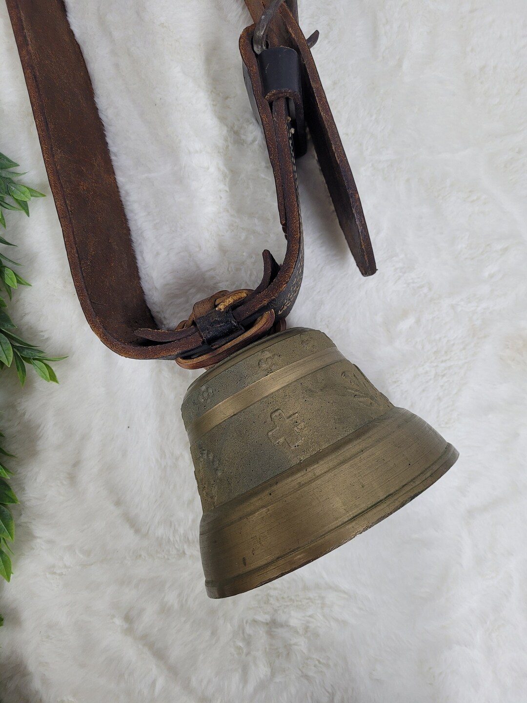 Rare Antique Swiss Made Cast Bronze Cow Bell With Leather Collar - Etsy