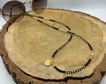 Templeless Glasses With Gold Chain and Natural Black Tourmaline ...