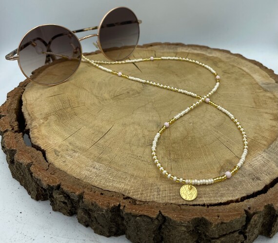 Light Pink Gold Glasses Chain | Etsy