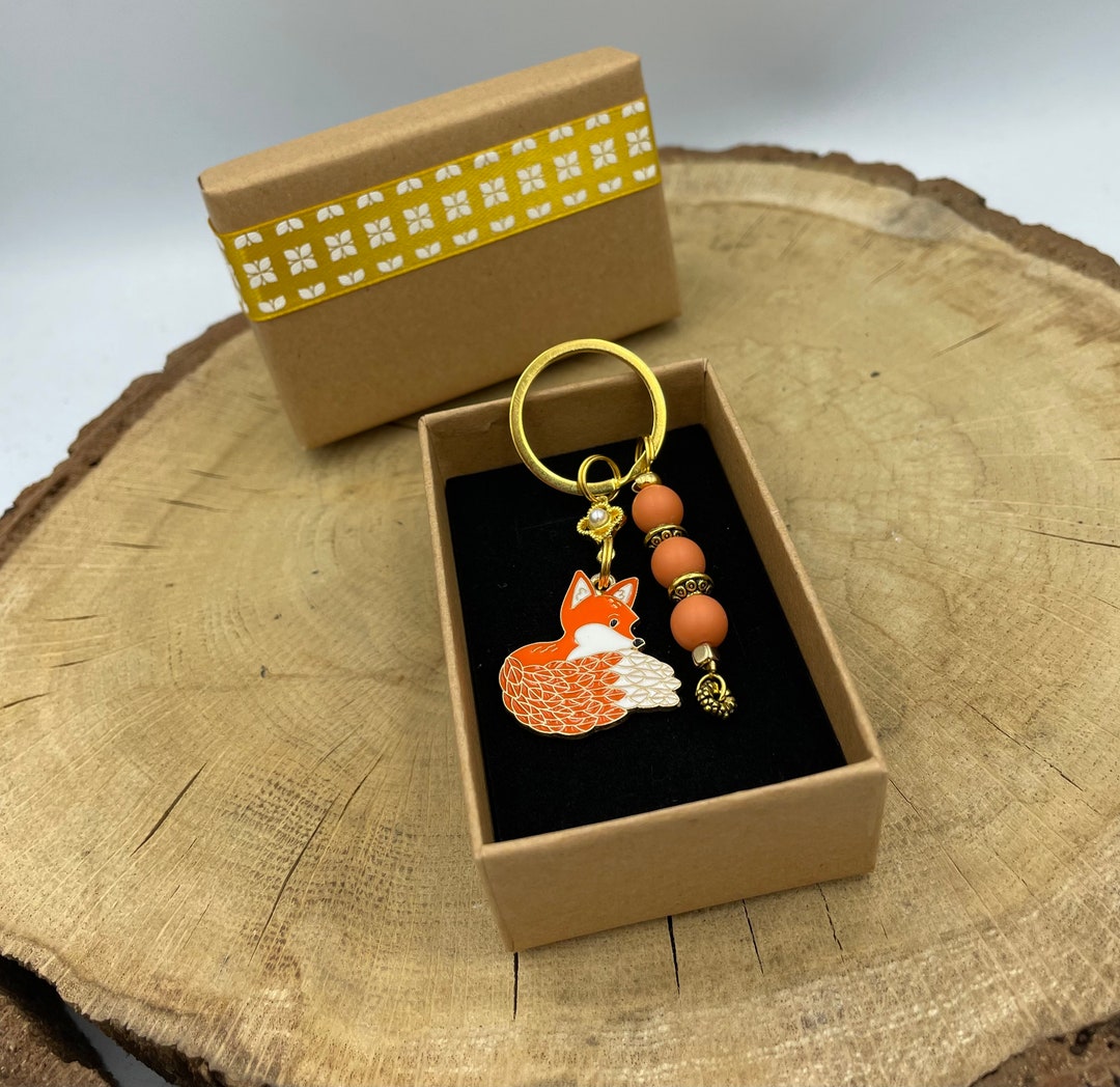 Orange Fox Keychain - Etsy