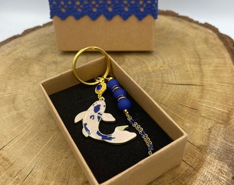 Blue Fish Keychain - Etsy