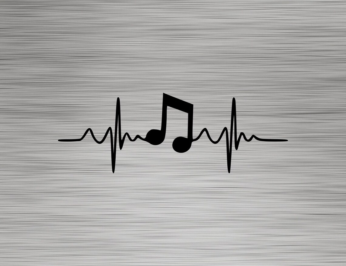 Music Note Heartbeat Metal Sign - Etsy