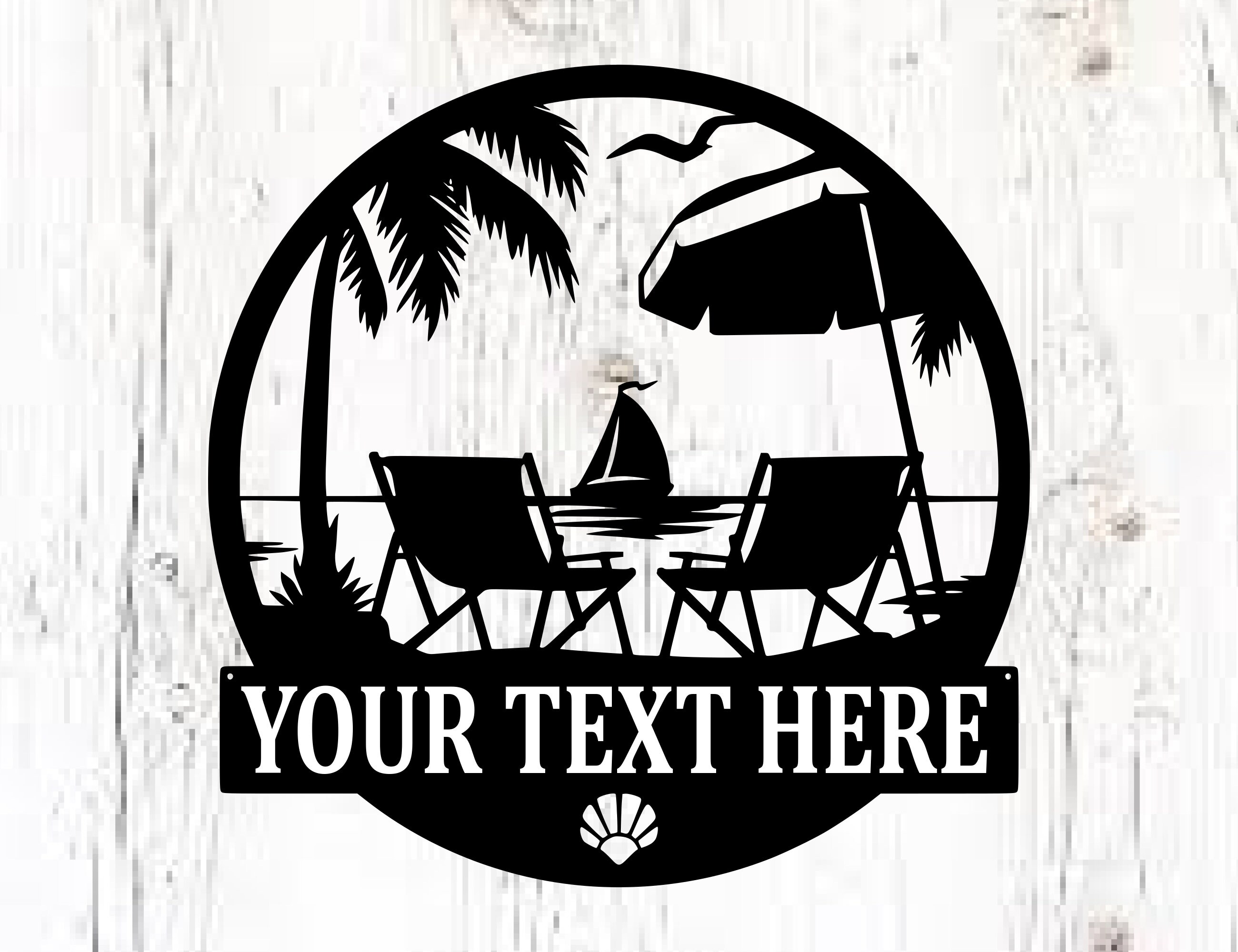 Custom Beach Monogram - Etsy