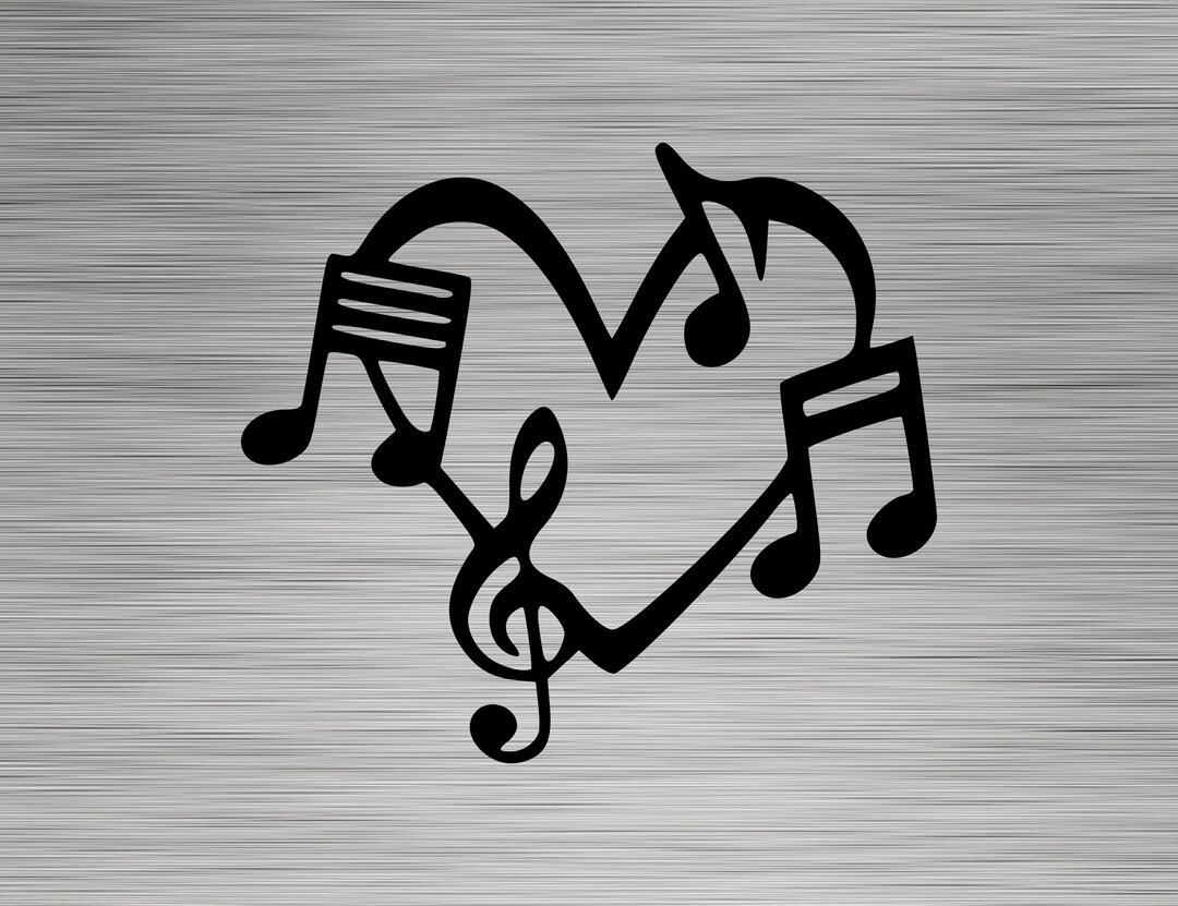 Cute Music Notes Heart Sign - Etsy