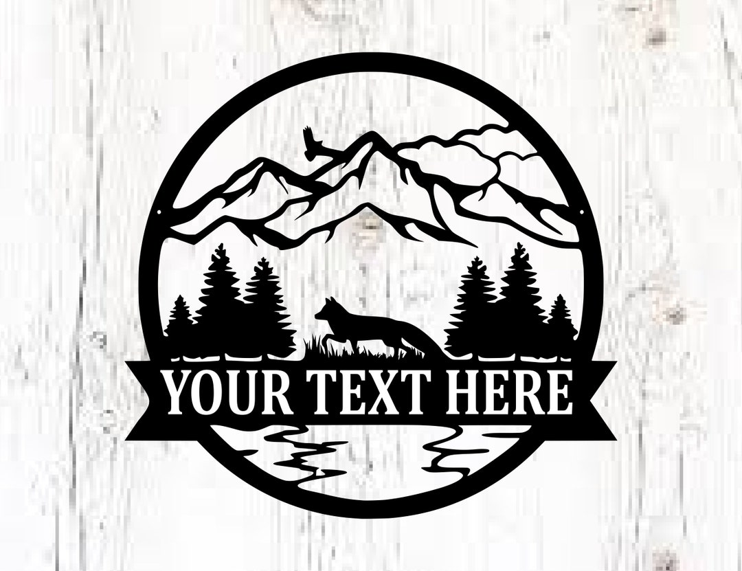 Fox and Mountain Custom Monogram - Etsy