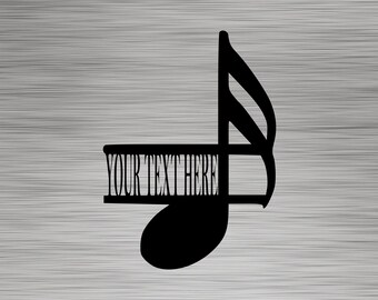 Whimsical Music Note Monogram Sign | Etsy