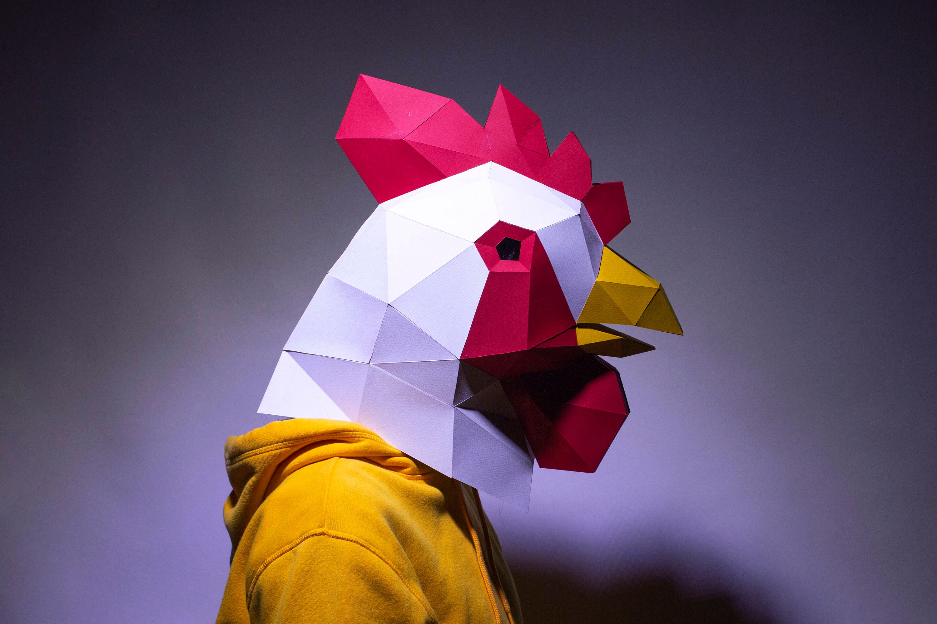 Rooster Mask Papercraft Mask Template Origami PDF Download | Etsy
