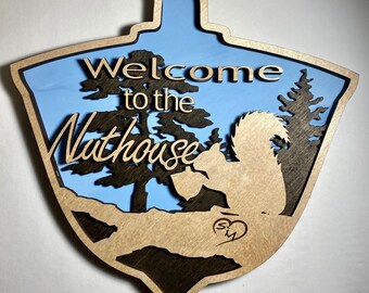 Welcome to the Nut House Sign, Squirrel, Acorns, Funny Welcome Sign - Etsy