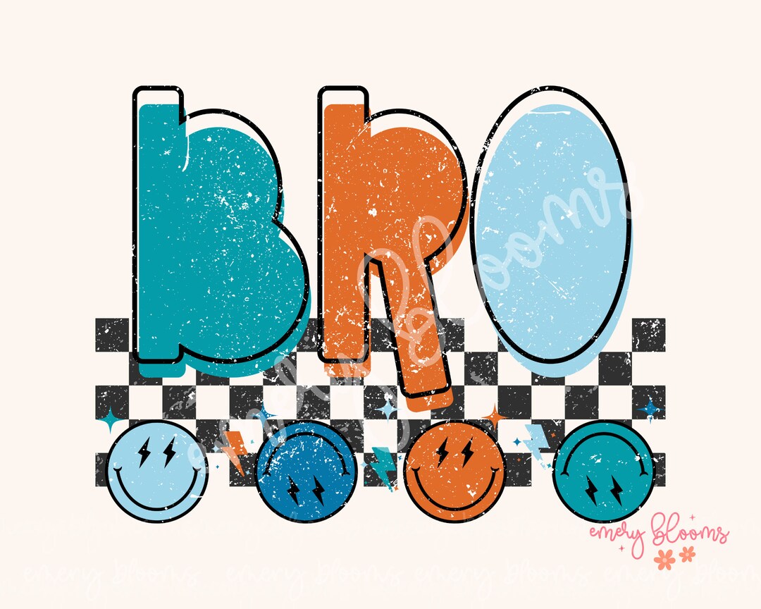 90s Retro Sibling Bro PNG, Boy Smiley Blue and Orange Grunge T Shirt ...