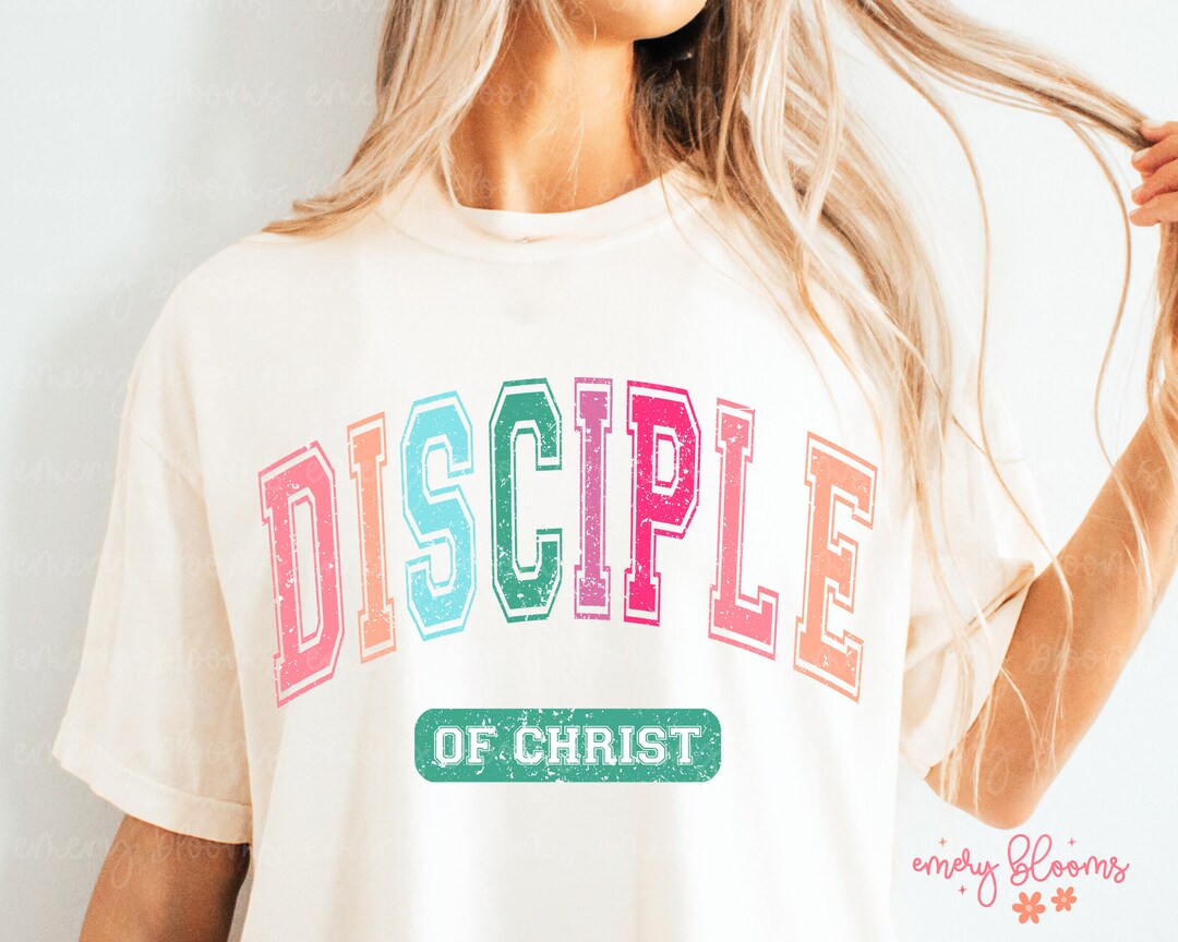 Disciple of Christ PNG, Colorful Varsity, Christian Shirt Design ...