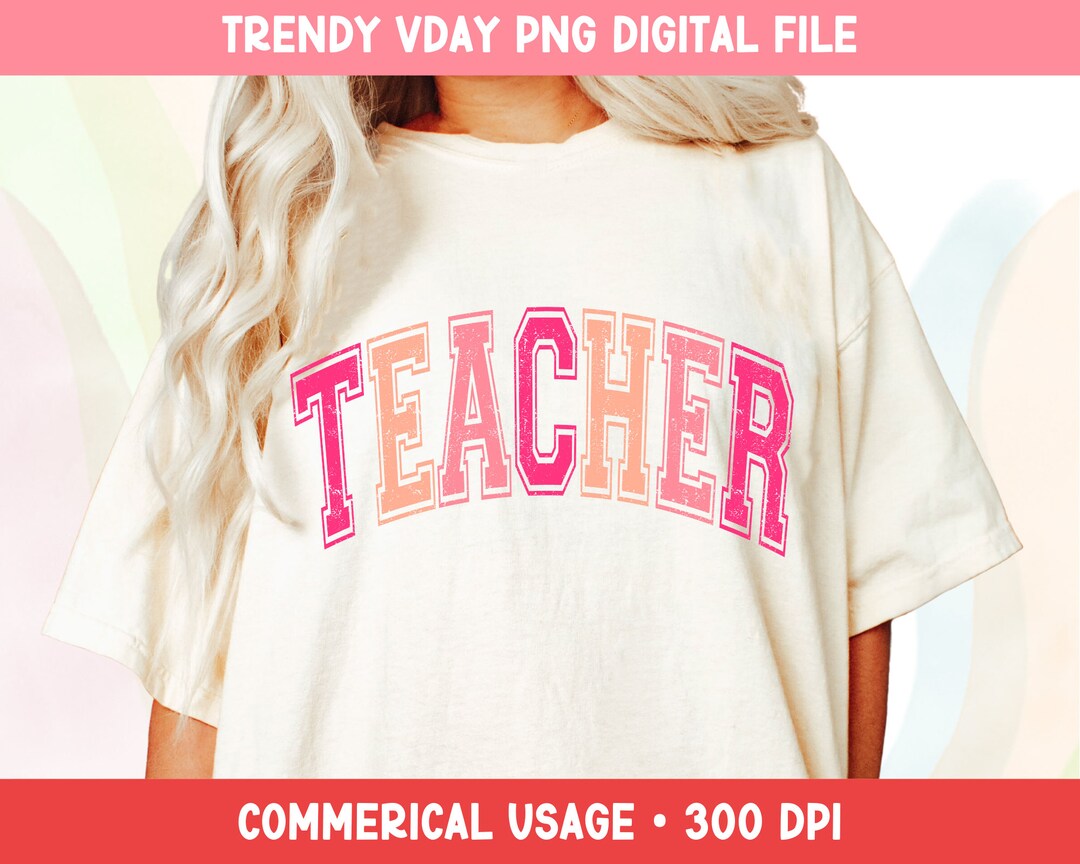 Retro Teacher PNG, Varsity Arched College Design Teacher Groovy ...