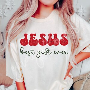 Jesus Best Gift Ever PNG Retro Christmas Png Christian Groovy Christmas ...